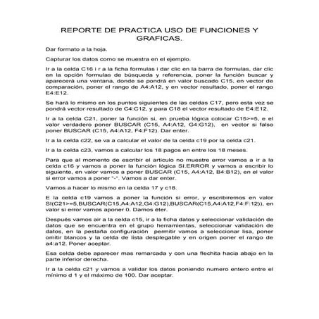 Reporte de practica uso de funciones y graficas | PDF