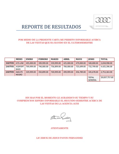 Reporte de resultados (1) | PDF