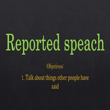 Reported speach | PPT