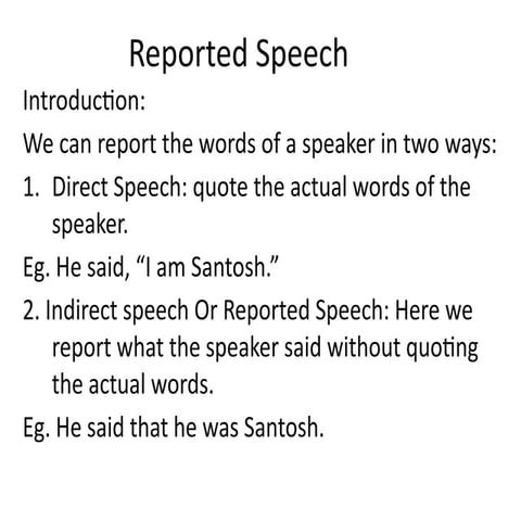 Reported Speech-1.pptx presentation. Eng | PPTX