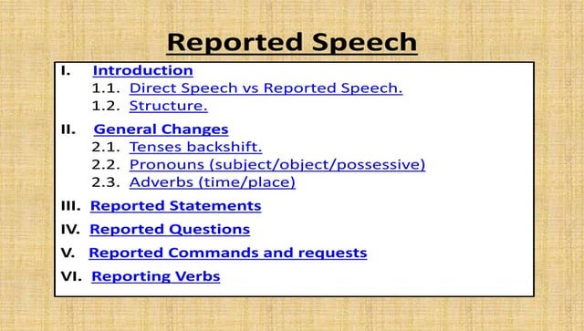 Reported speech-presentation | PPT