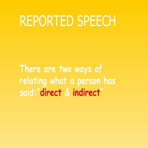 Reported speech | PPT