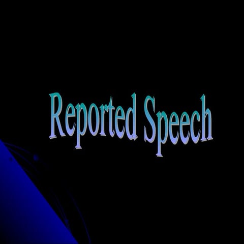 Reported speech | PPT