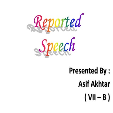 Reported speech | PPTX