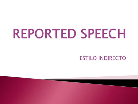 Reported speech | PPT
