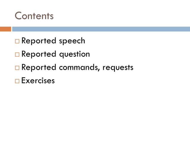 Reported speech-presentation