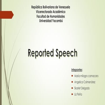 Reported speech | PPT