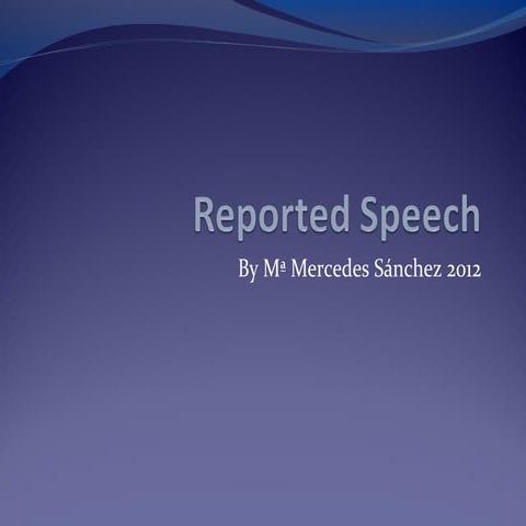 Reported speech | PPT