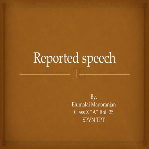 Reported speech | PPTX