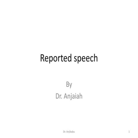 Reported speech | PPT