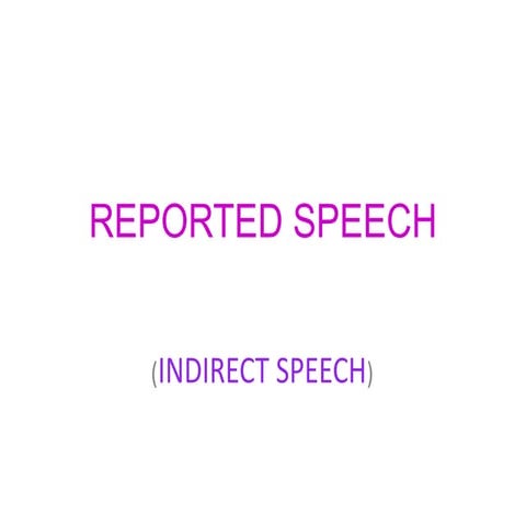 Reported speech | PPT