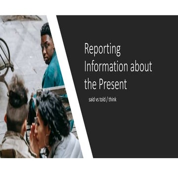 Reported speech present | PPT