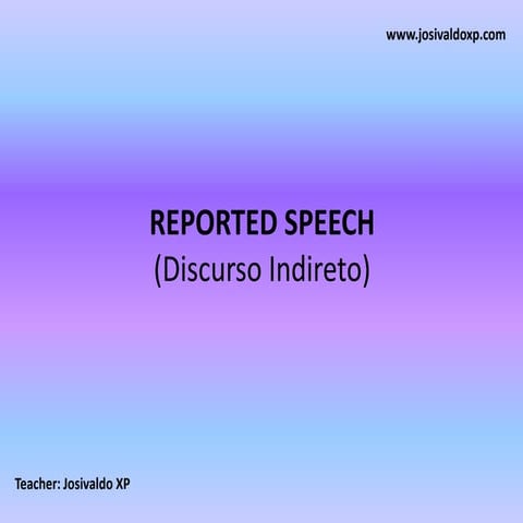 Reported speech - Activity | PPT