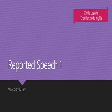 Reported speech 1 | PPT