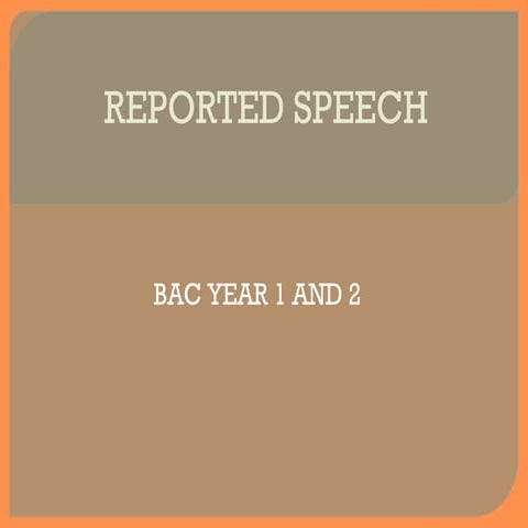 REPORTED SPEECH presentation 2 with examples | PPT
