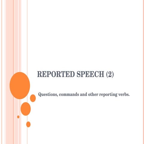 Reported speech (2) | PPT