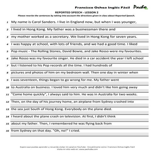 Reported speech 2 | PDF