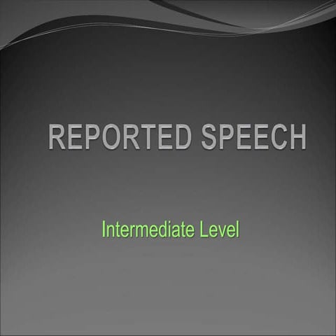 Reported speech | PPT | Free Download