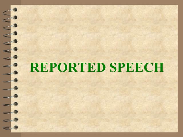 Reported speech | PPT