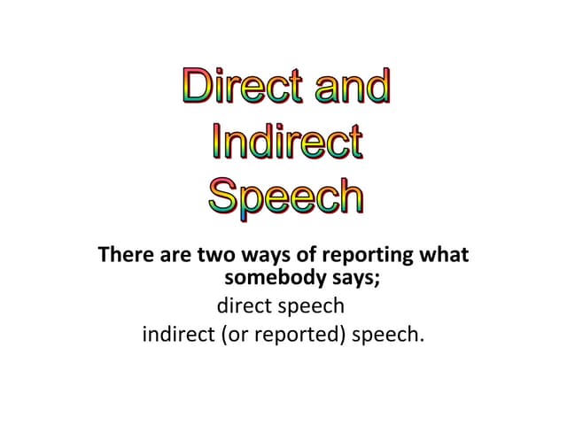 Reported speech | PPT