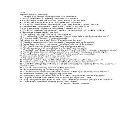 Reported speech commands | PDF