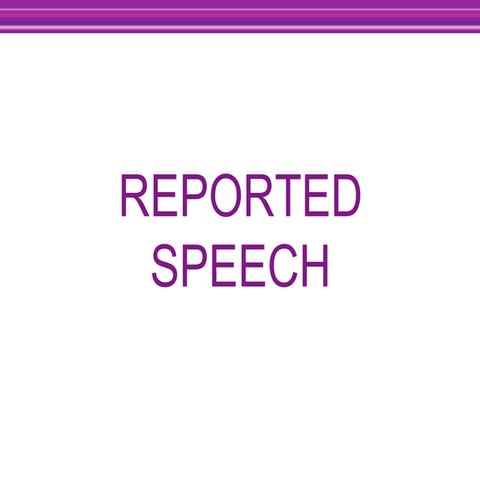 REPORTED SPEECH ESO | PPT