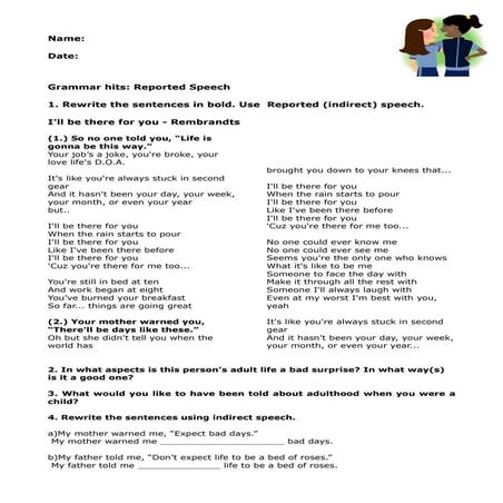 Reported speech exercise | ODT