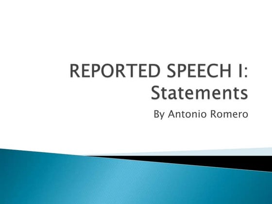 Reported speech-presentation | PPT