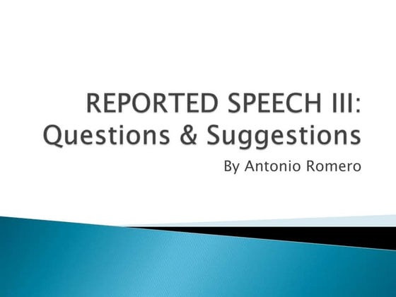 Reported speech | PPT