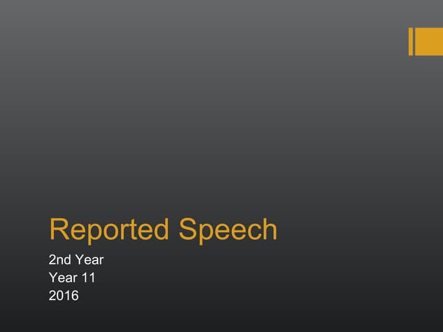 Reported Speech – Free ESL Lesson Plan | PPTX