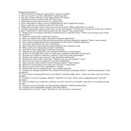 Reported speech questions | DOC