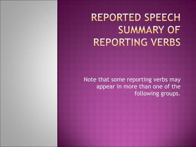 Reporting verbs list | DOC