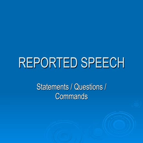 Reported speech | PPT