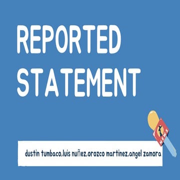 reported statement una breve guia para comprenderlo | PDF