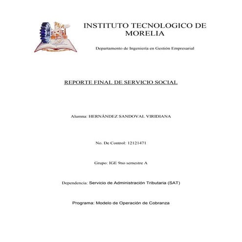 Reporte Servicio Social Pdf
