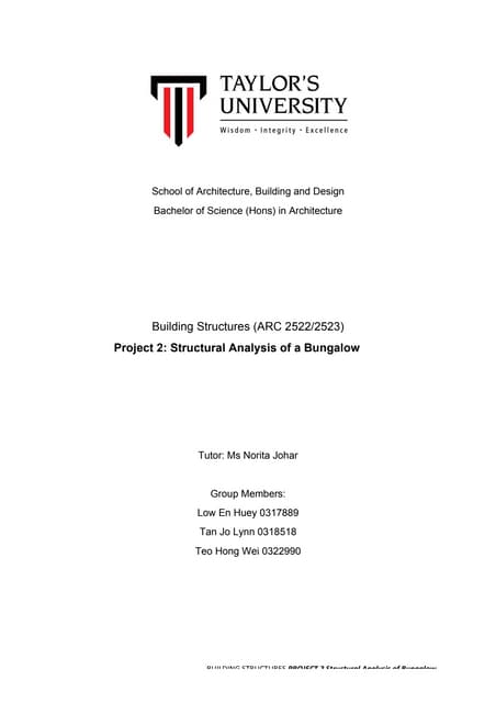 Building Structure - Structural Analysis of a bungalow | PDF