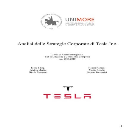 Corporate strategy - Tesla | PDF