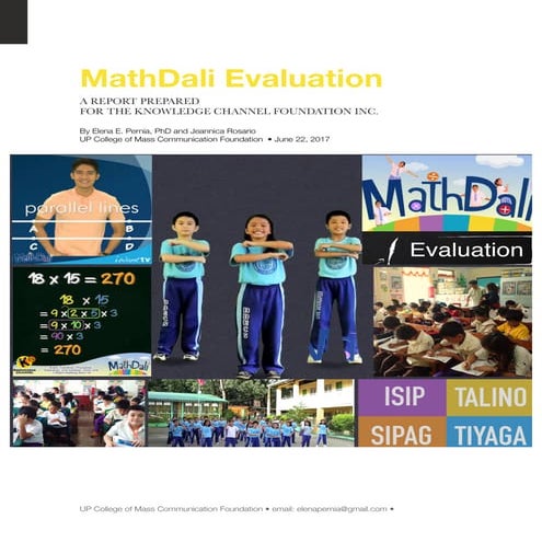 MathDali Evaluation: A Report Prepared for the Knowledge Channel ...
