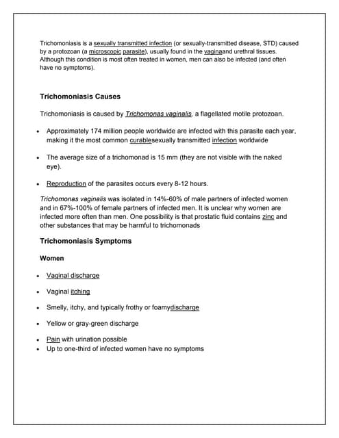 Trichomoniasis | PPTX | Sexual Conditions | Sexual Health