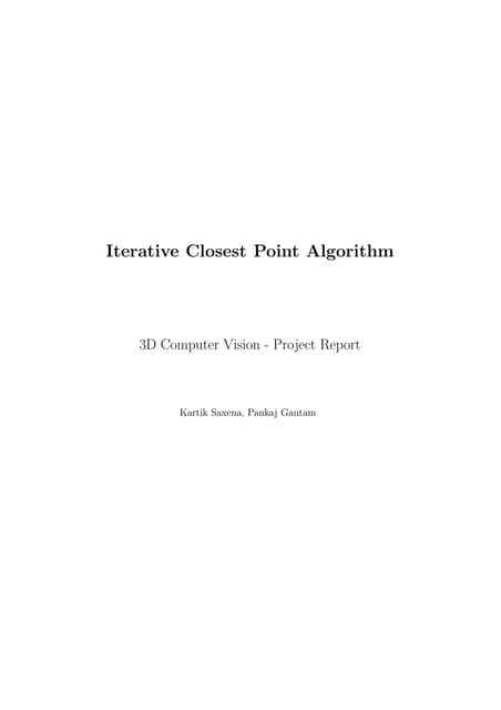 Iterative Closest Point Algorithm Analysis And Implementation Pdf 2236