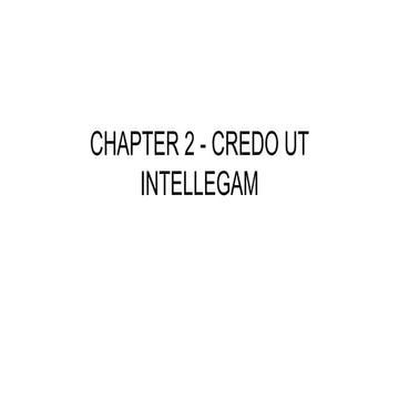Credo ut Intellegam. Believe and Understand | PPTX