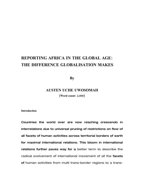 Media and globalization | PDF