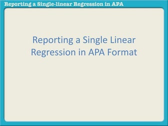 Linear Regression Table Apa Format