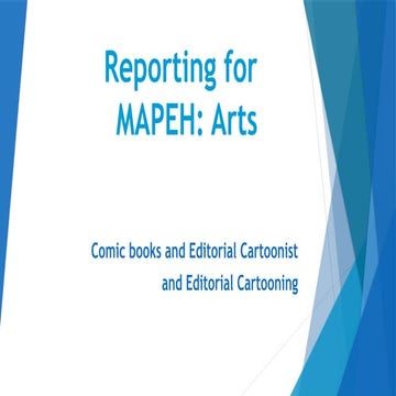 Comic books and editorial cartoonist in arts | PPTX