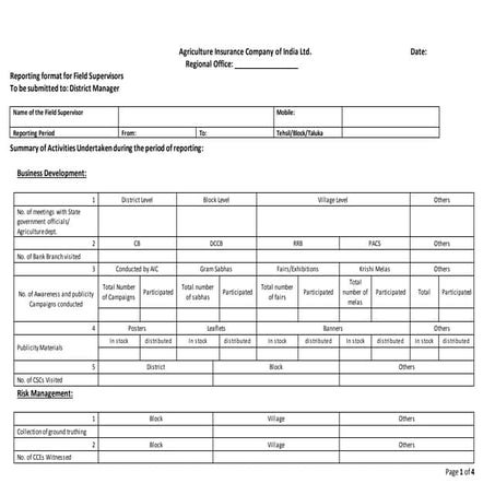 Reporting Format of Field Supervisors.docx