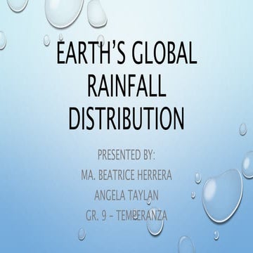 Earth's global rainfall distribution | PPTX | Weather | Science