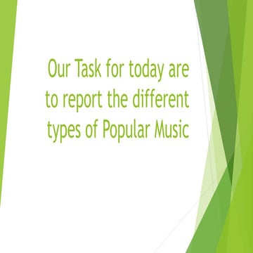 Reporting of Mapeh all about the different types of Popular Music | PPTX