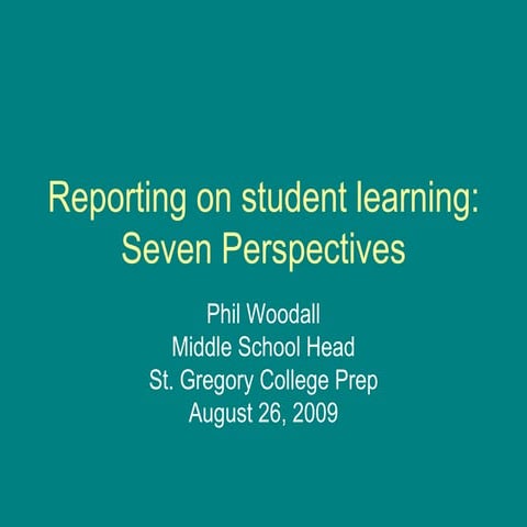 Reporting On Student Learning | PPT