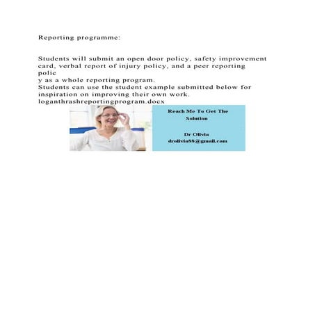 Reporting programmeStudents will submit an open door policy, .docx