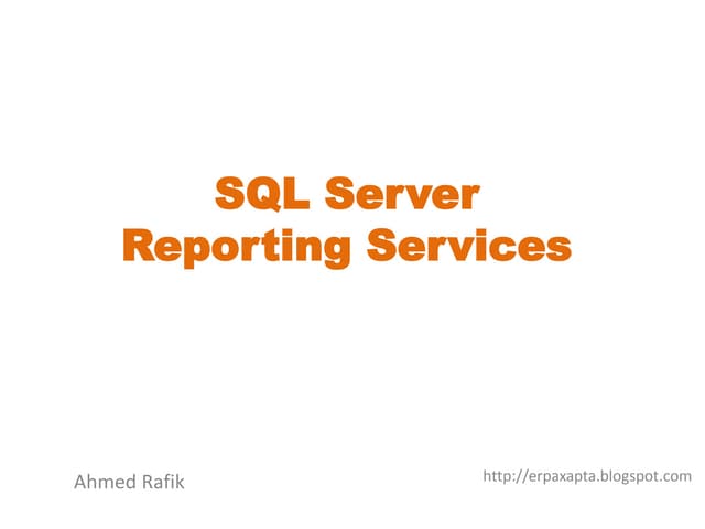 Sql Reporting Service Presentation Ppsx Databases Computer 9144